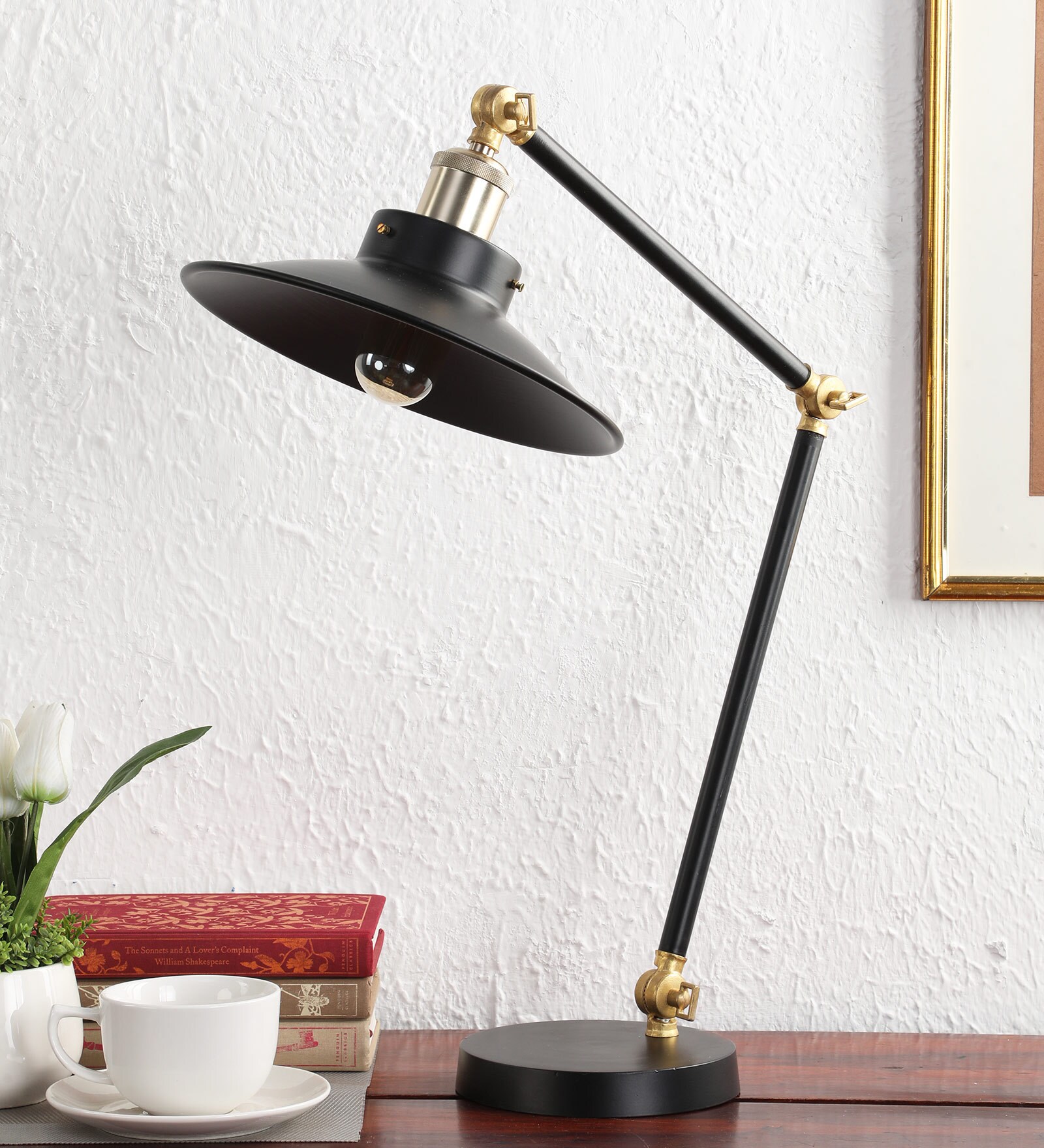 Buy Black Metal Shade Study Lamp with Metal Base by Craftter Online ...