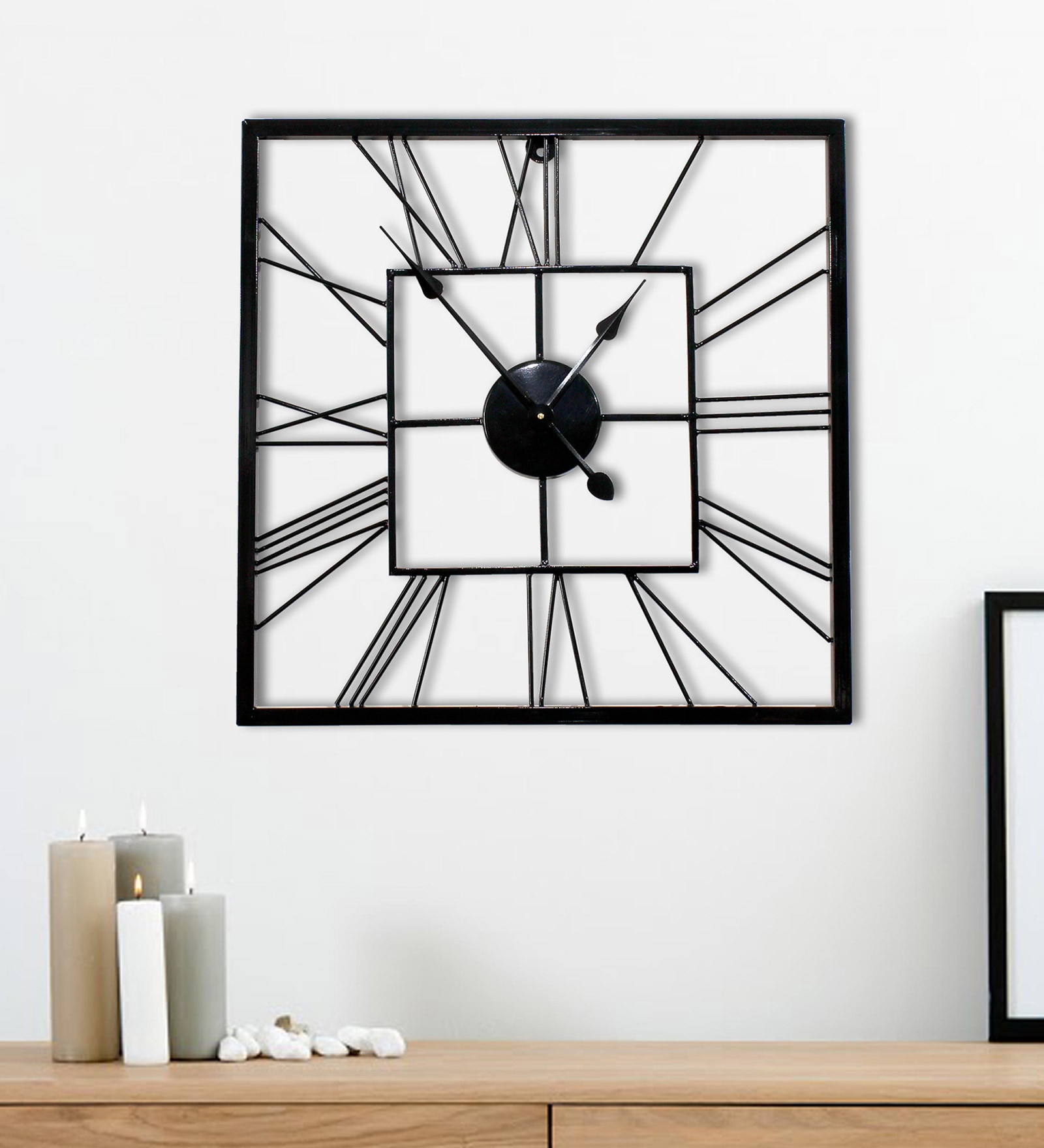 Buy Black Metal Analog Square Wall Clock by Craftter at 47% OFF by ...