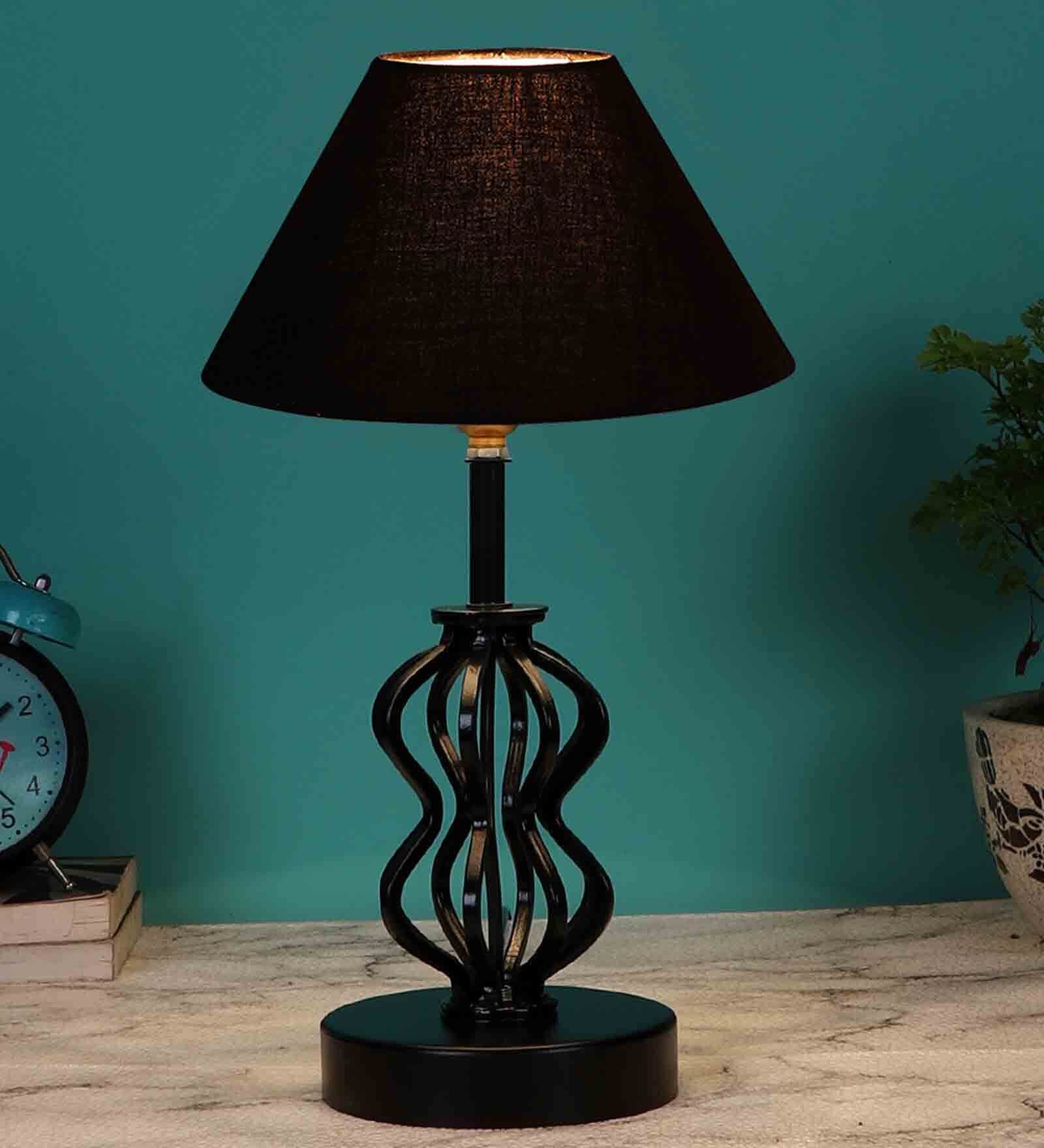 Buy Black Shade Table Lamp With Shade Table Lamp With Iron Base By New ...