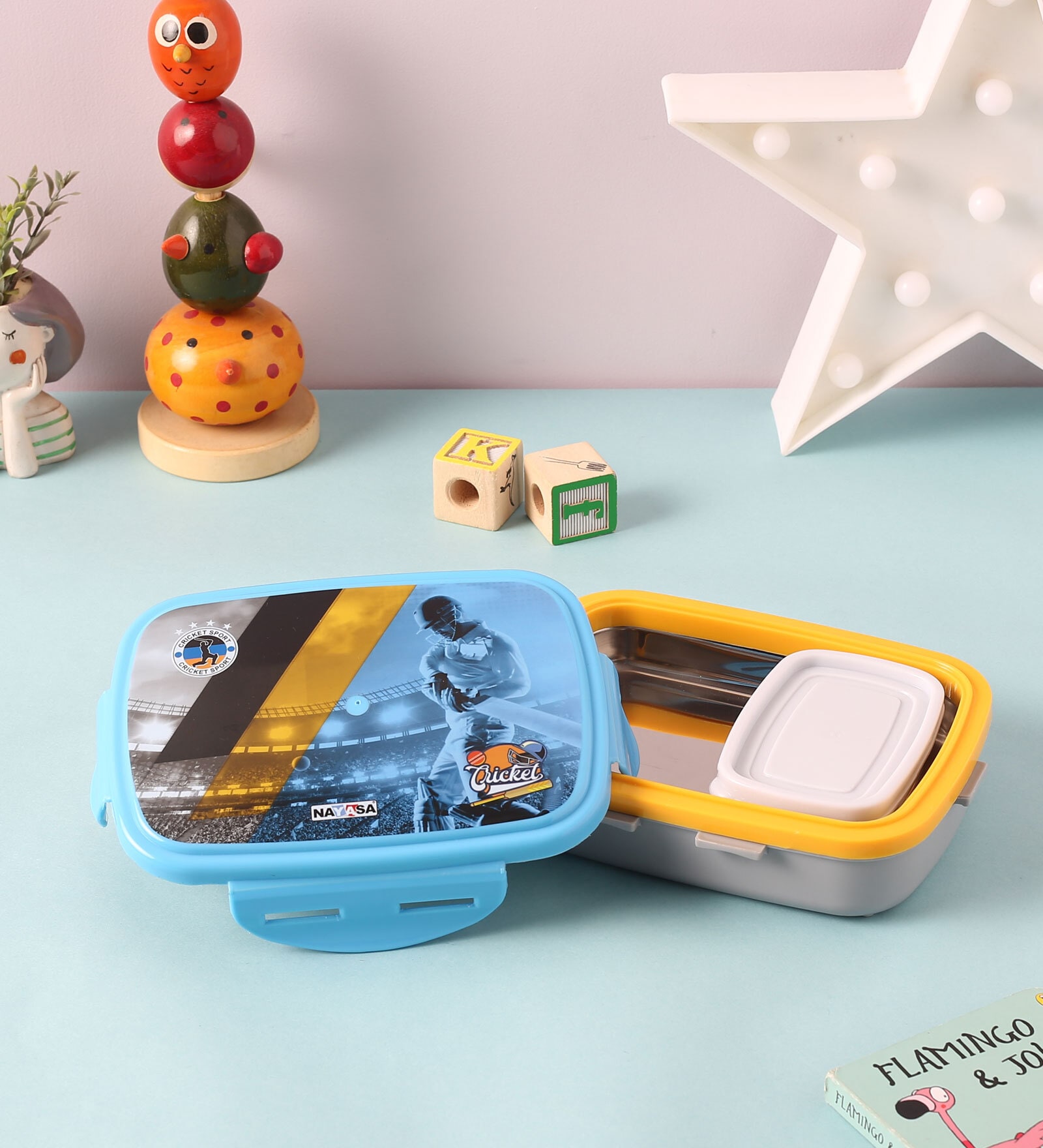 Buy Blue Nutri Kids Stainless Steel Lunch Box by Nayasa Online - Lunch ...