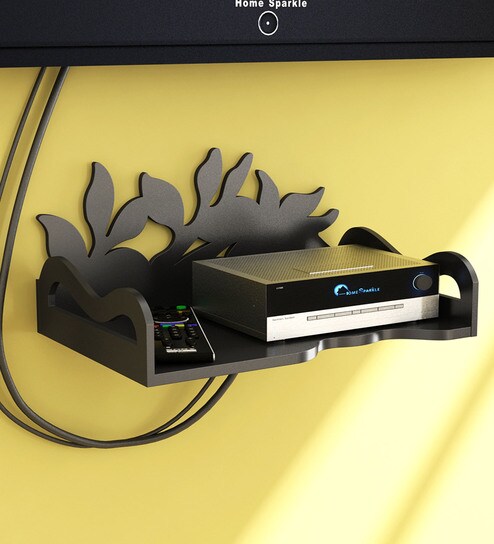 Buy Engineered Wood Set Top Box Holder in Brown Colour By Home Sparkle ...