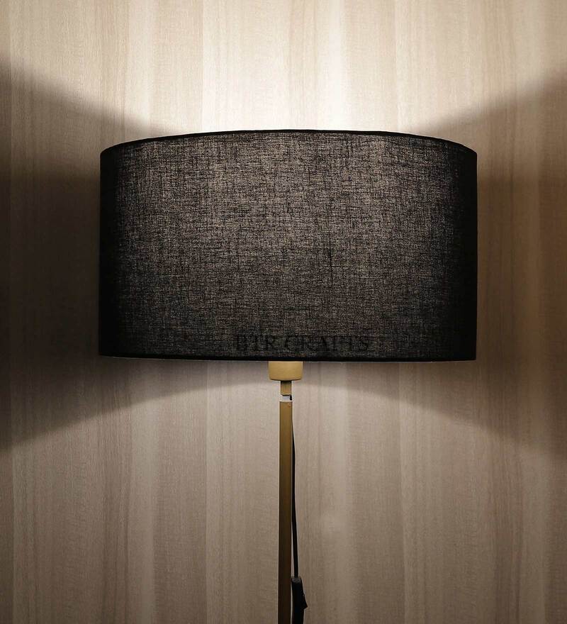 Buy Messina Black Cotton Fabric Solid Lampshade By BTR Crafts Online ...