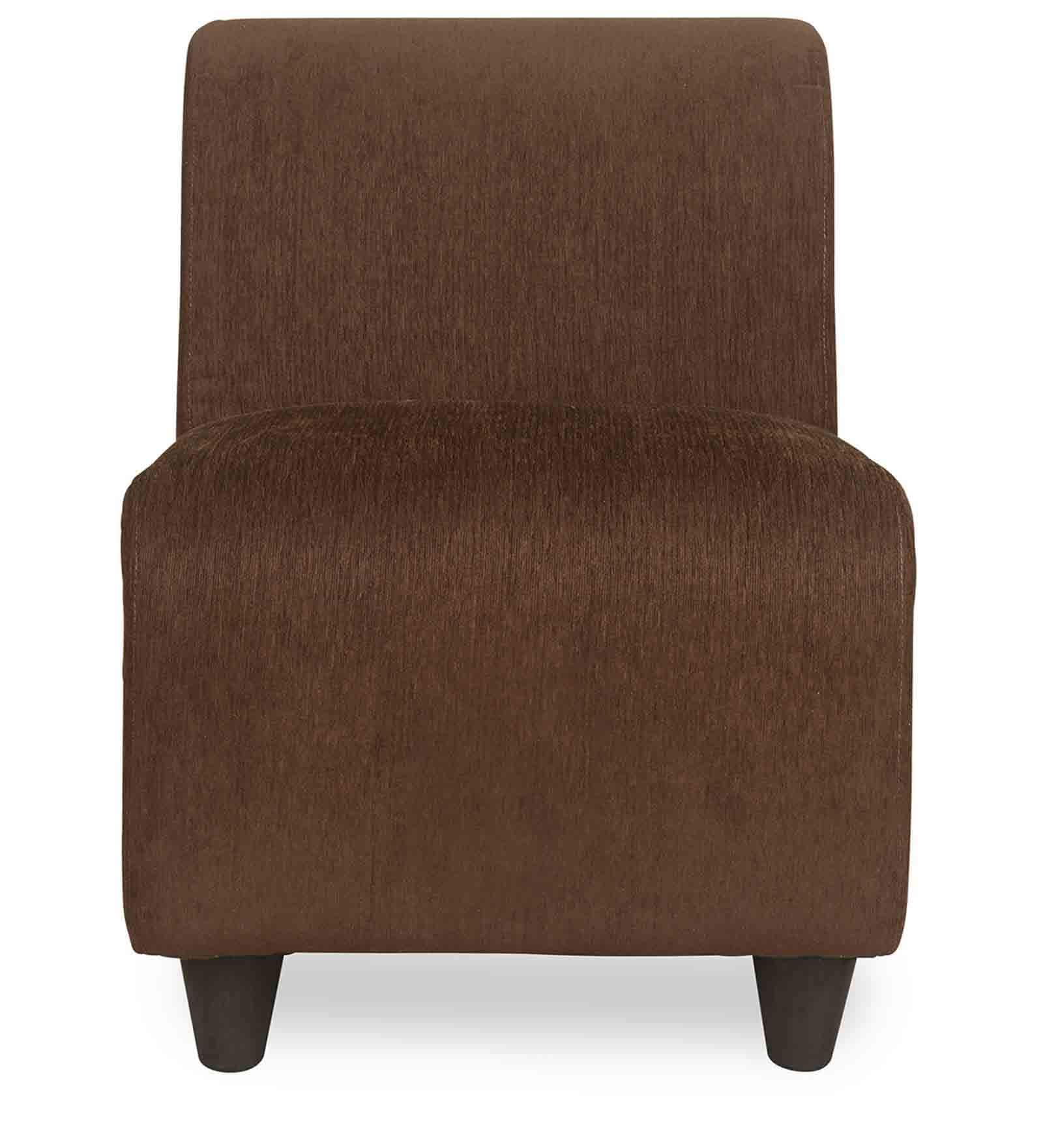 Buy Bolt One Seater Sofa without Armrest in Brown Colour by @Home ...
