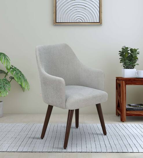 Buy Bolivar Fabric Dining Chair In Beige Colour Online - Contemporary ...