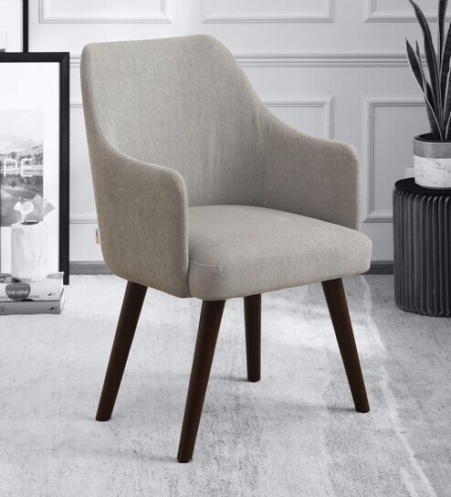 Buy Bolivar Fabric Dining Chair In Ash Grey Colour Online ...