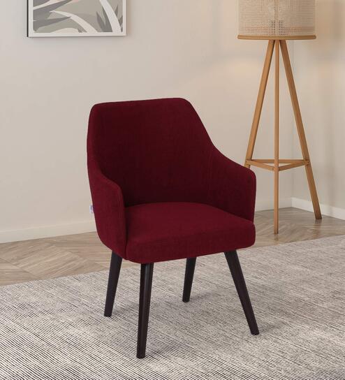 Buy Bolivar Fabric Dining Chair In Garnet Red Colour Online ...