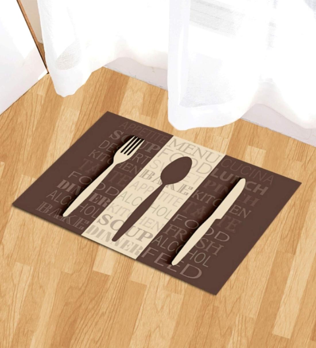 Buy Brown Abstract Polyester 23 x 15 Inches Hand Woven Door Mat by ...