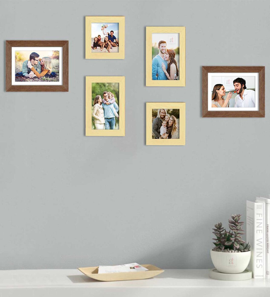 Buy Brown Polyresin Individual Delilah Set Of 6 Collage Photo Frames at ...