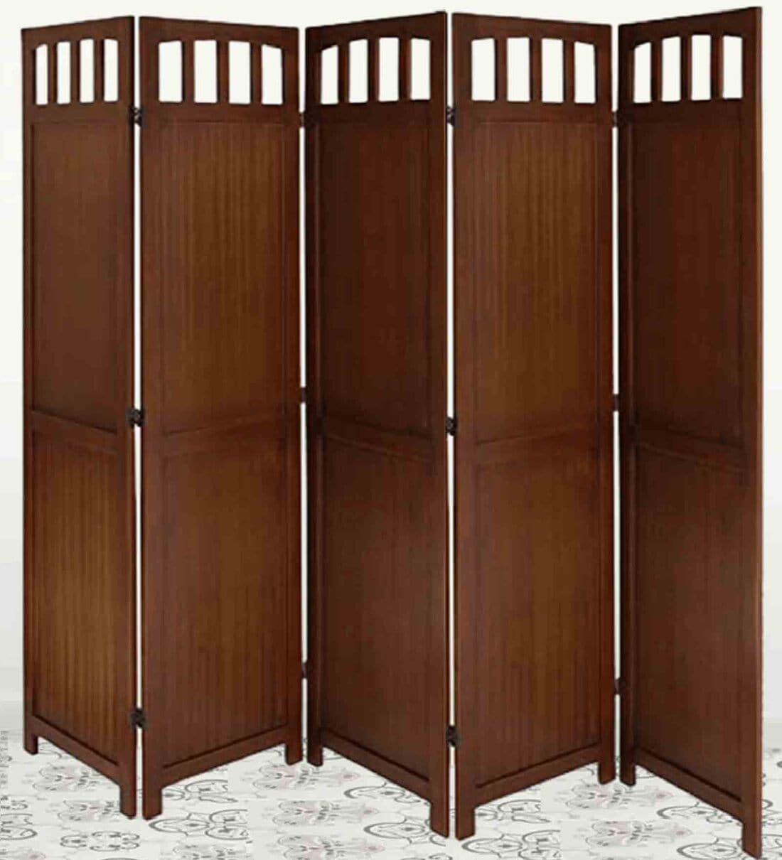 Buy Brown Mango Wood Paola And Mdf Handmade Room Dividers (Set Of 5) at ...