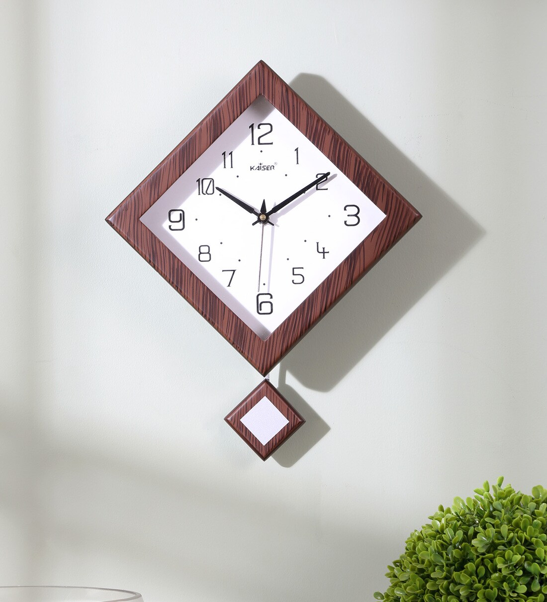 Buy Brown Wooden Abstract Shape Eclectic Wall Clock By Kaiser at 26% ...