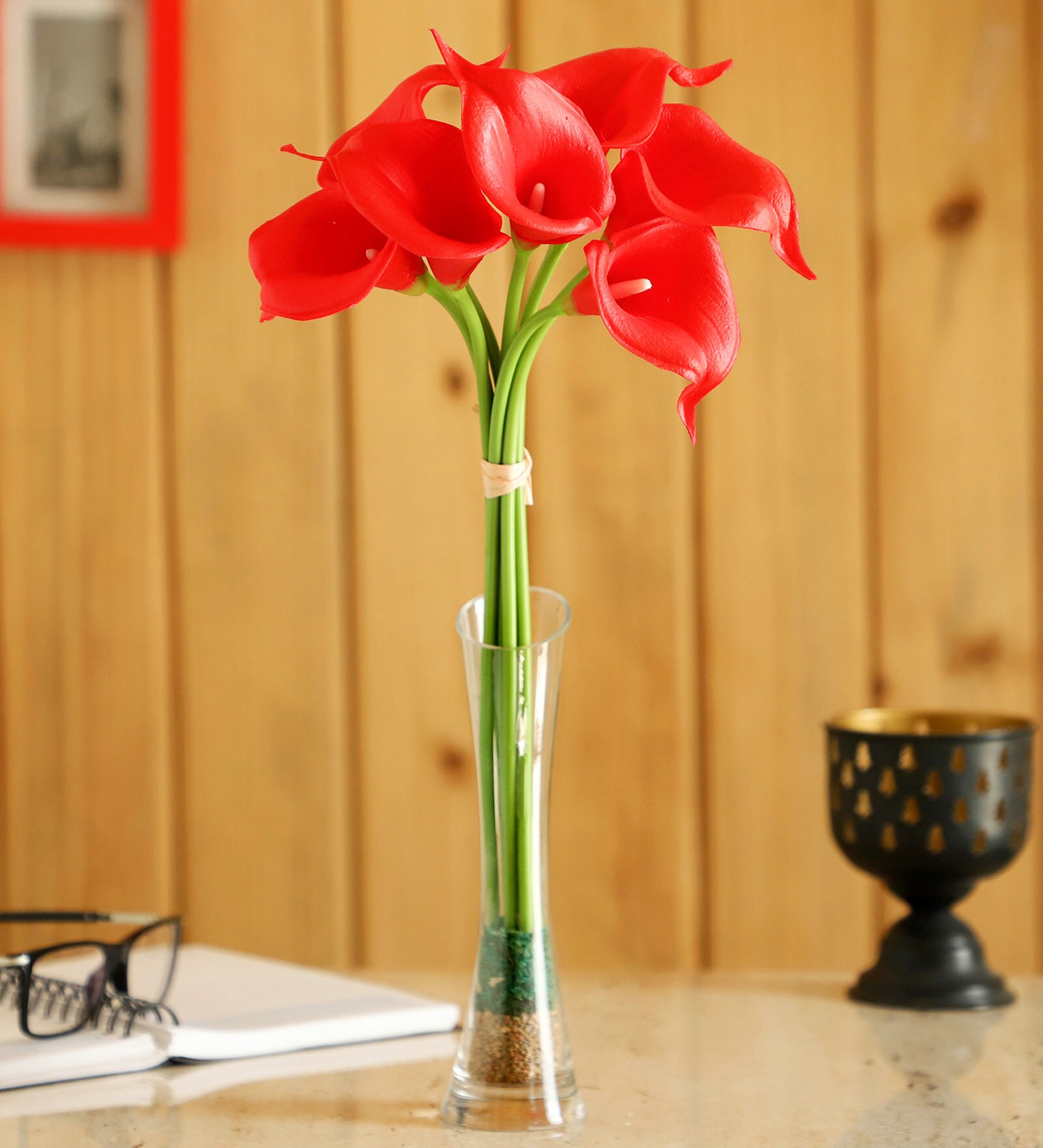 Buy Red Plastic Calla Lily Bunch Artificial Flowers at 67% OFF by Ferns ...