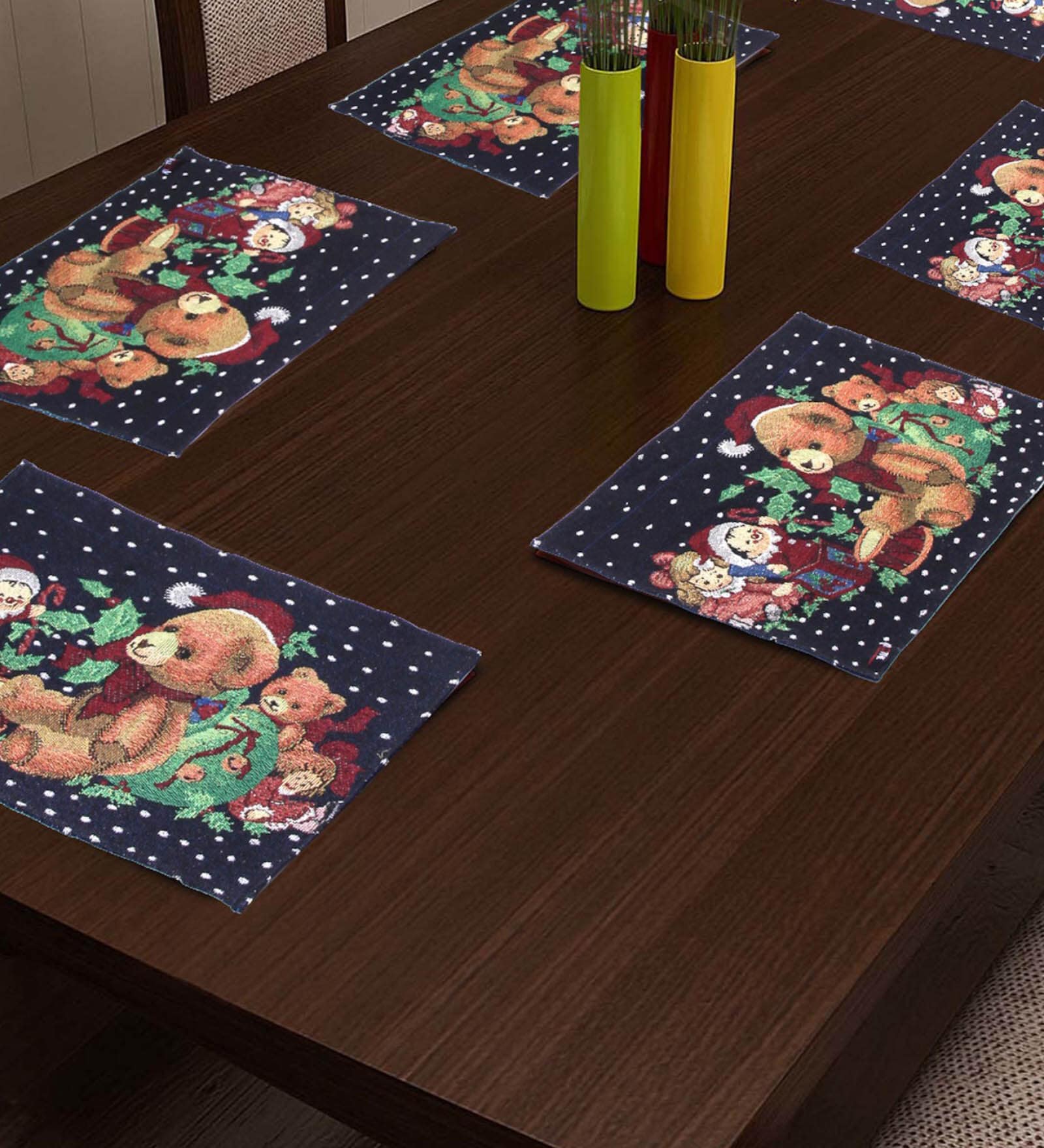 Buy Cartoon Characters Multicolor (19x13) Cotton Placemat (Set of 6) at ...