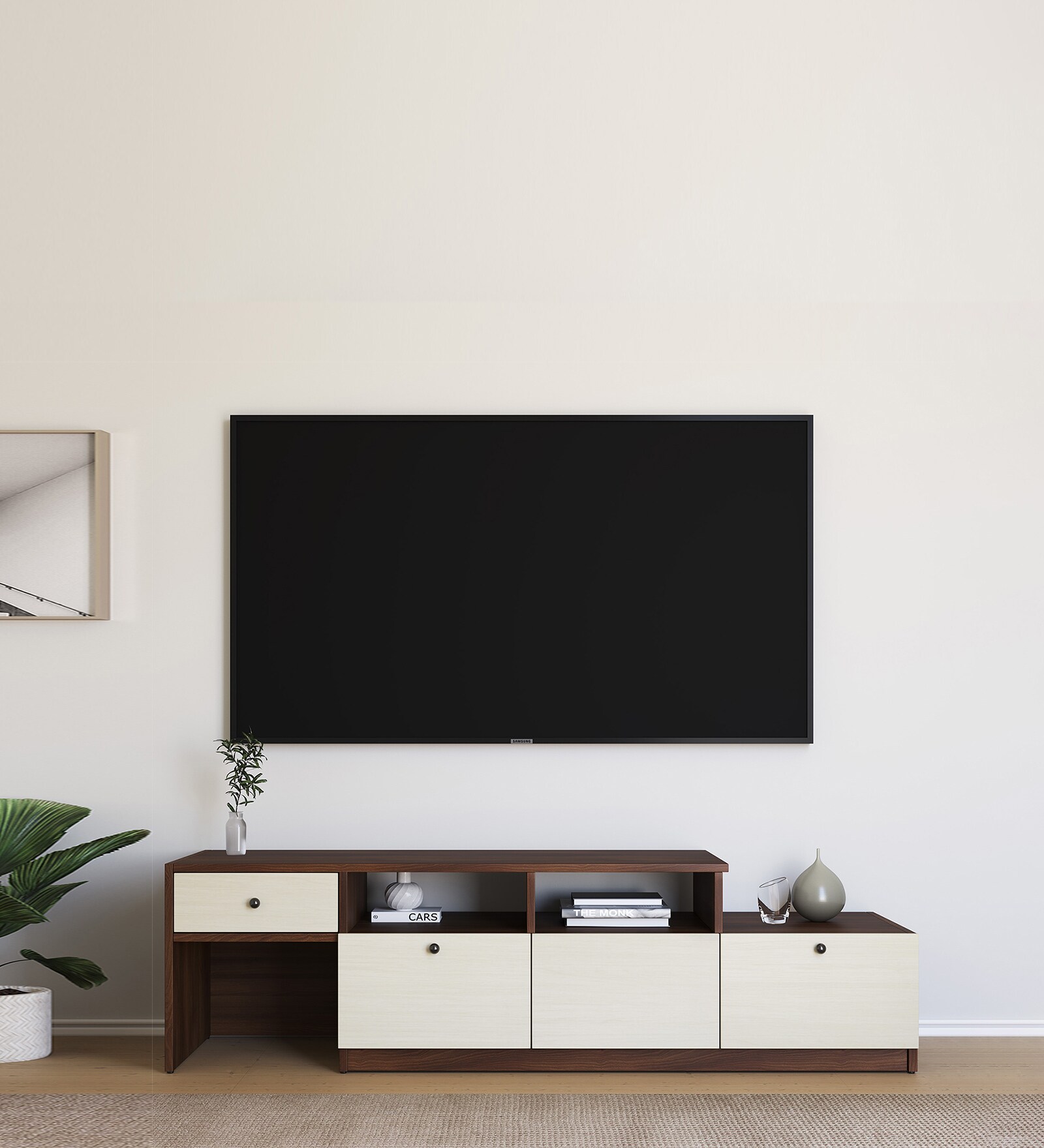 Buy Cascade TV Unit In Dark and Light Acacia Finish at 57% OFF by ...