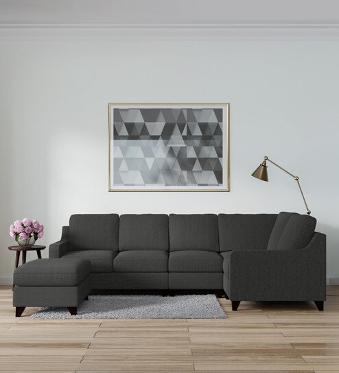 Buy Caparica Fabric C Shape Corner Sofa in Chestnut Brown Colour at 45% ...