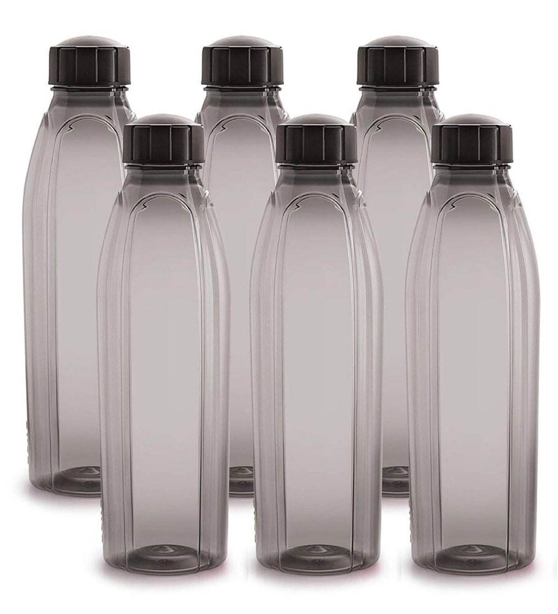 Buy Cello Crystal PET Bottle Set, 1000 ML, Set of 6, Black Online ...