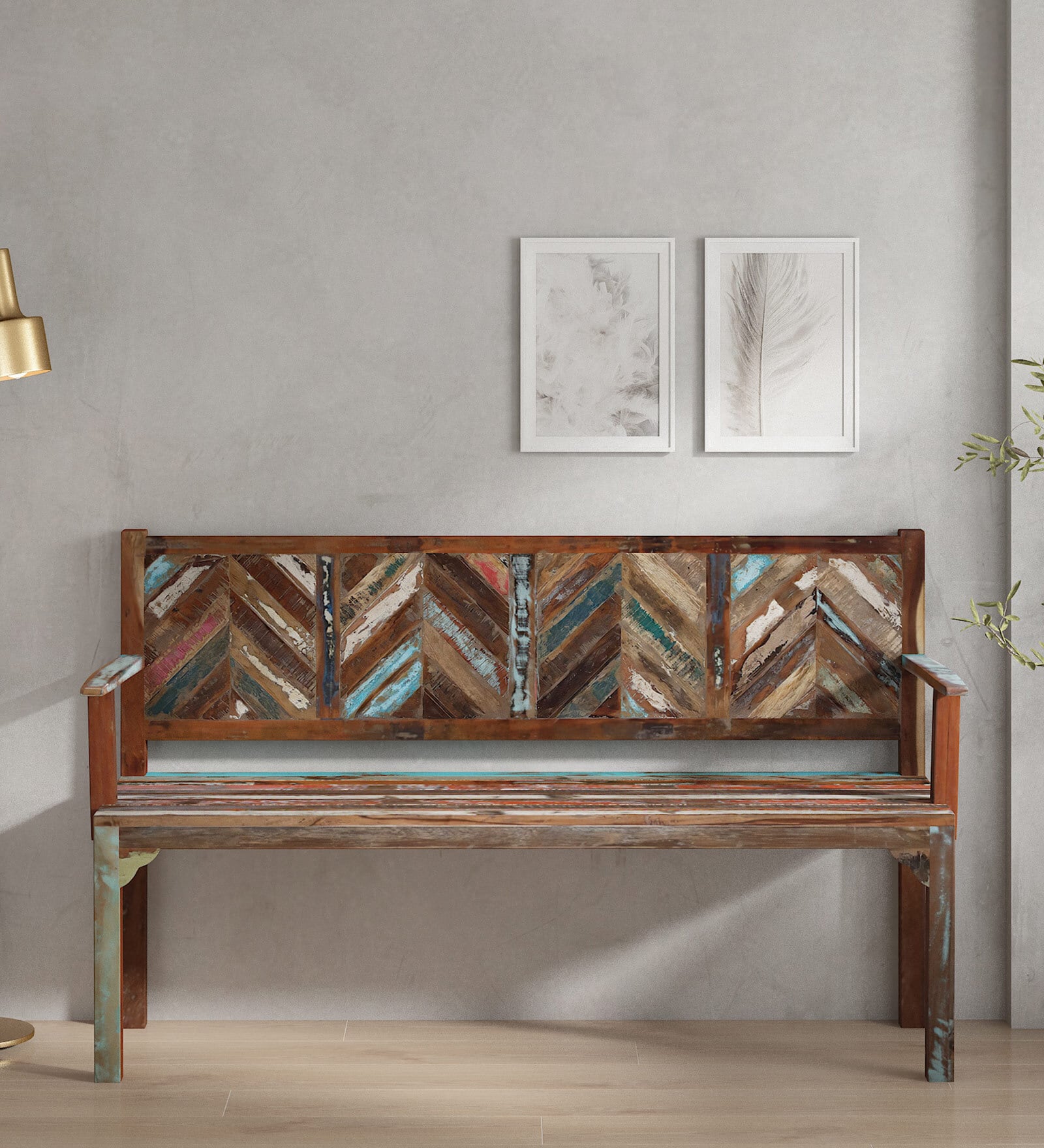 Buy Celestia Solid Wood Settee in Distress Finish at 15% OFF by ...