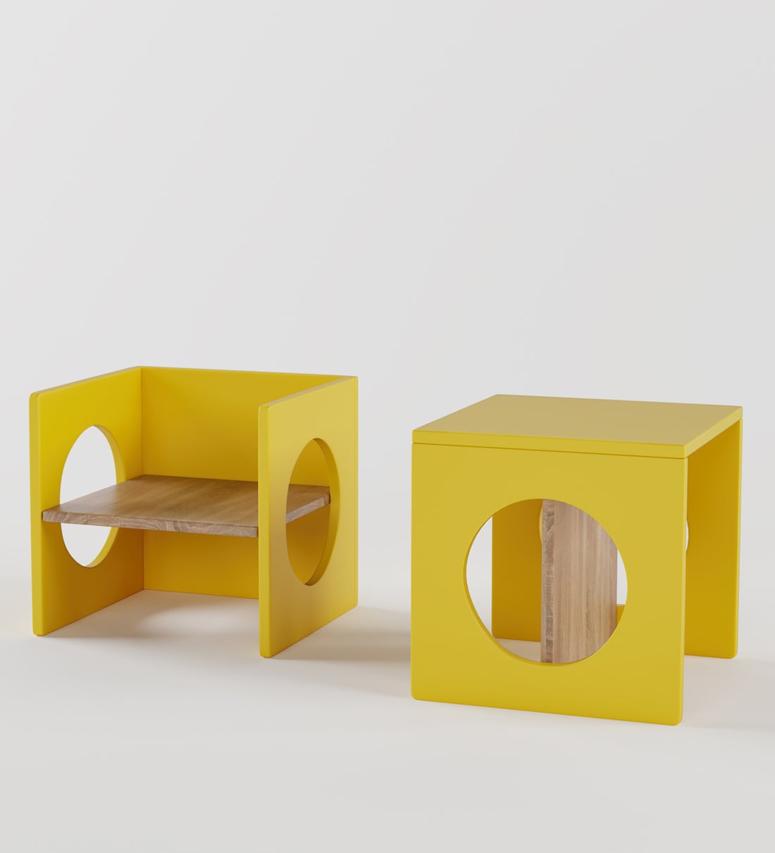 Buy Chable Reversible Infant Desk in Yellow Colour with Chair Online ...