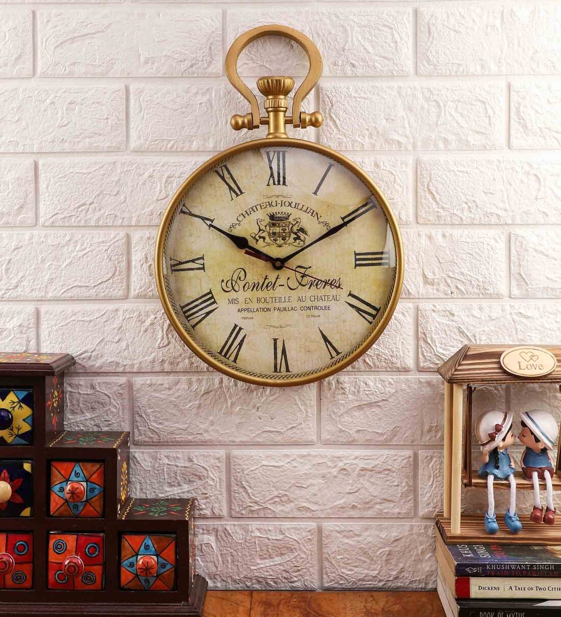 Buy Gold Metal Chateau Joullian Vintage Wall Clock at 35% OFF by Exim ...