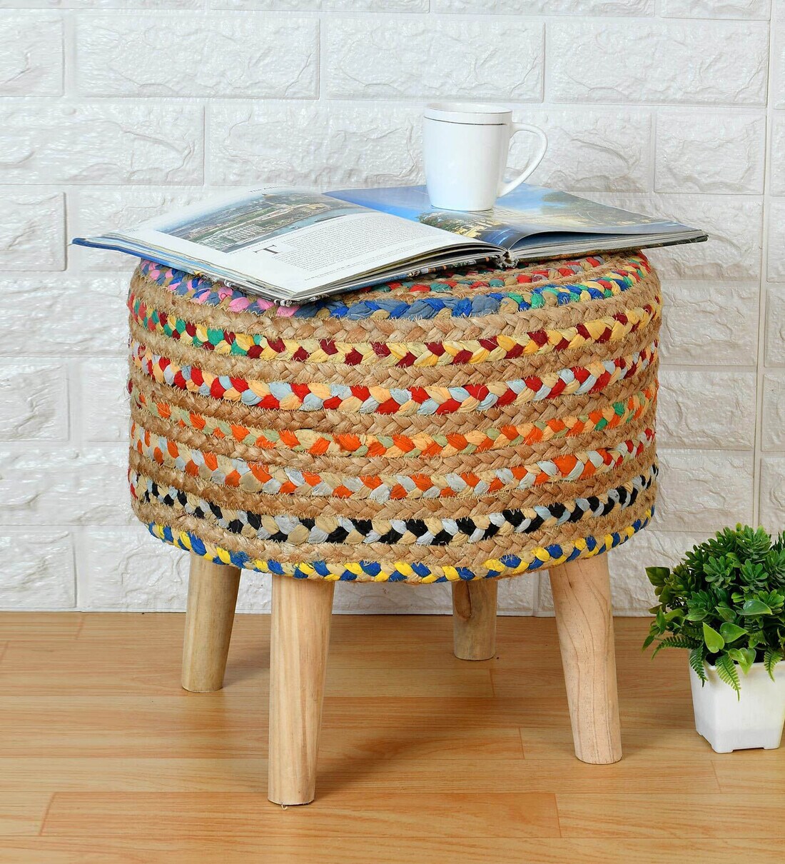 Buy Chindi Fabric Seating Stool in Multi Colour at 100% OFF by Sheen ...