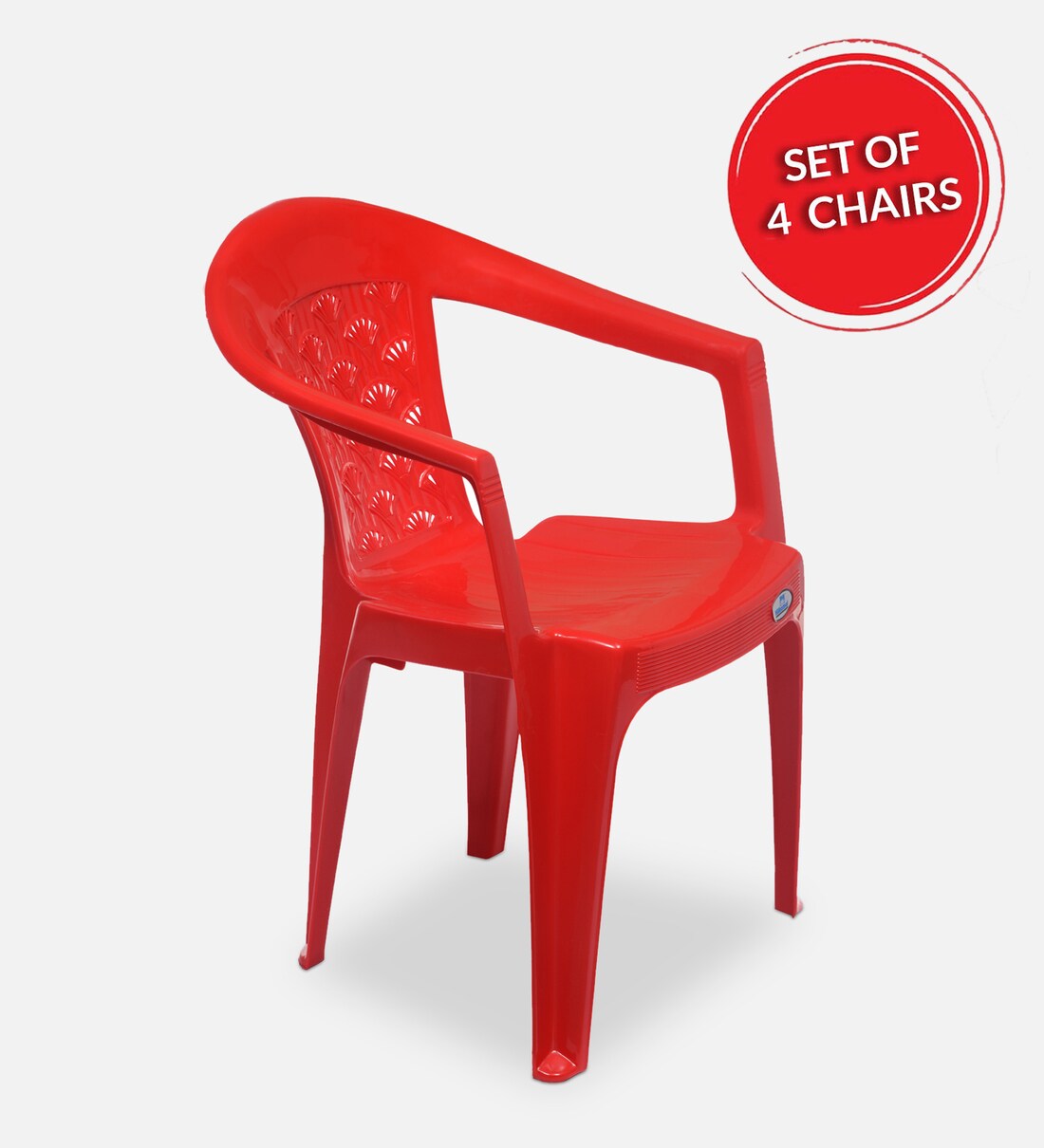 Buy CHR2041 Plastic Chair in Bright Red Colour , Set of 4 at 10% OFF by ...