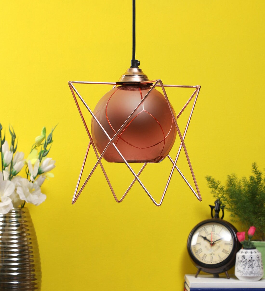 Buy Chua Black Metal Single Hanging Light by Eliante by Jainsons Lights ...