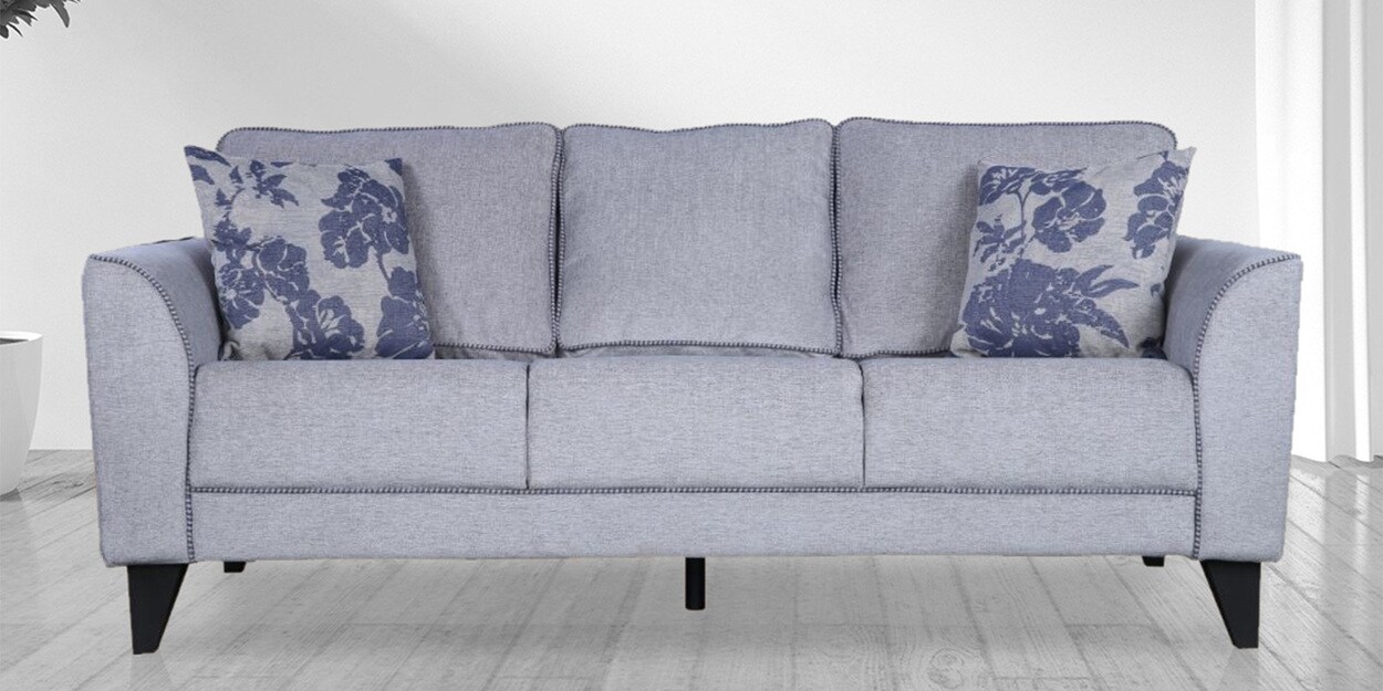 Buy Chester Plus Fabric 3 Seater Sofa in Grey Colour at 68% OFF by HomeTown | Pepperfry