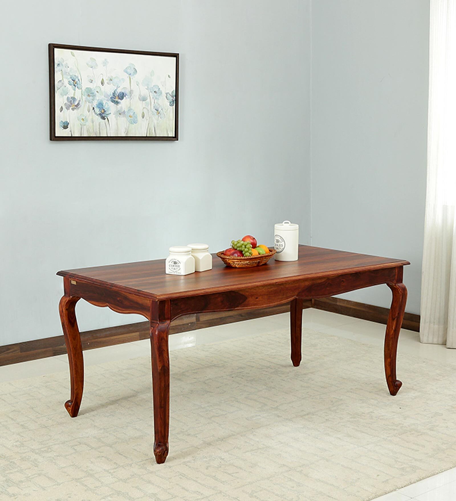 Buy Clifford Sheesham Wood 6 Seater Dining Table In Honey Oak Finish at ...