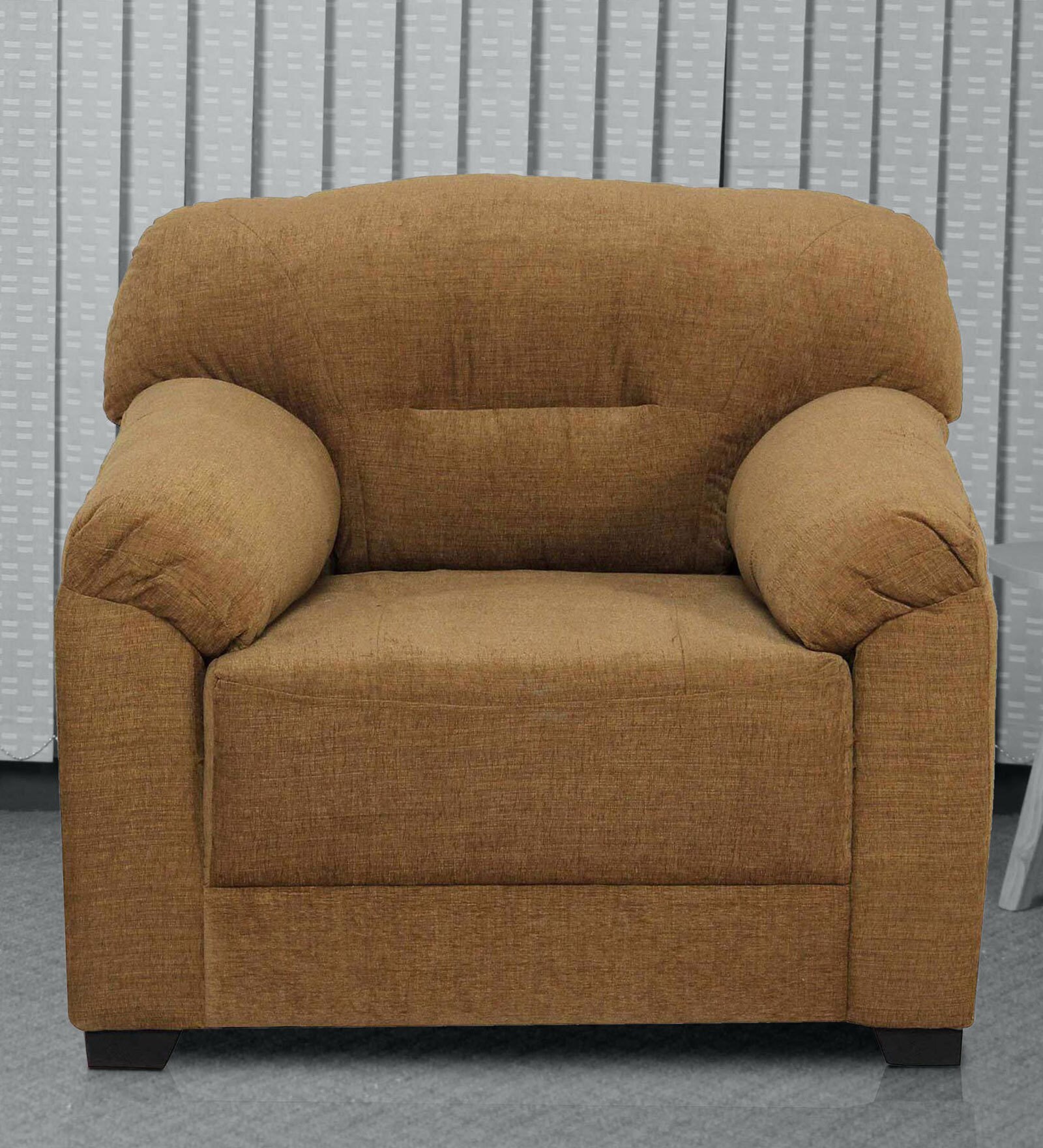 Buy Colton Fabric 1 Seater Sofa in Coffee Brown Colour Online ...