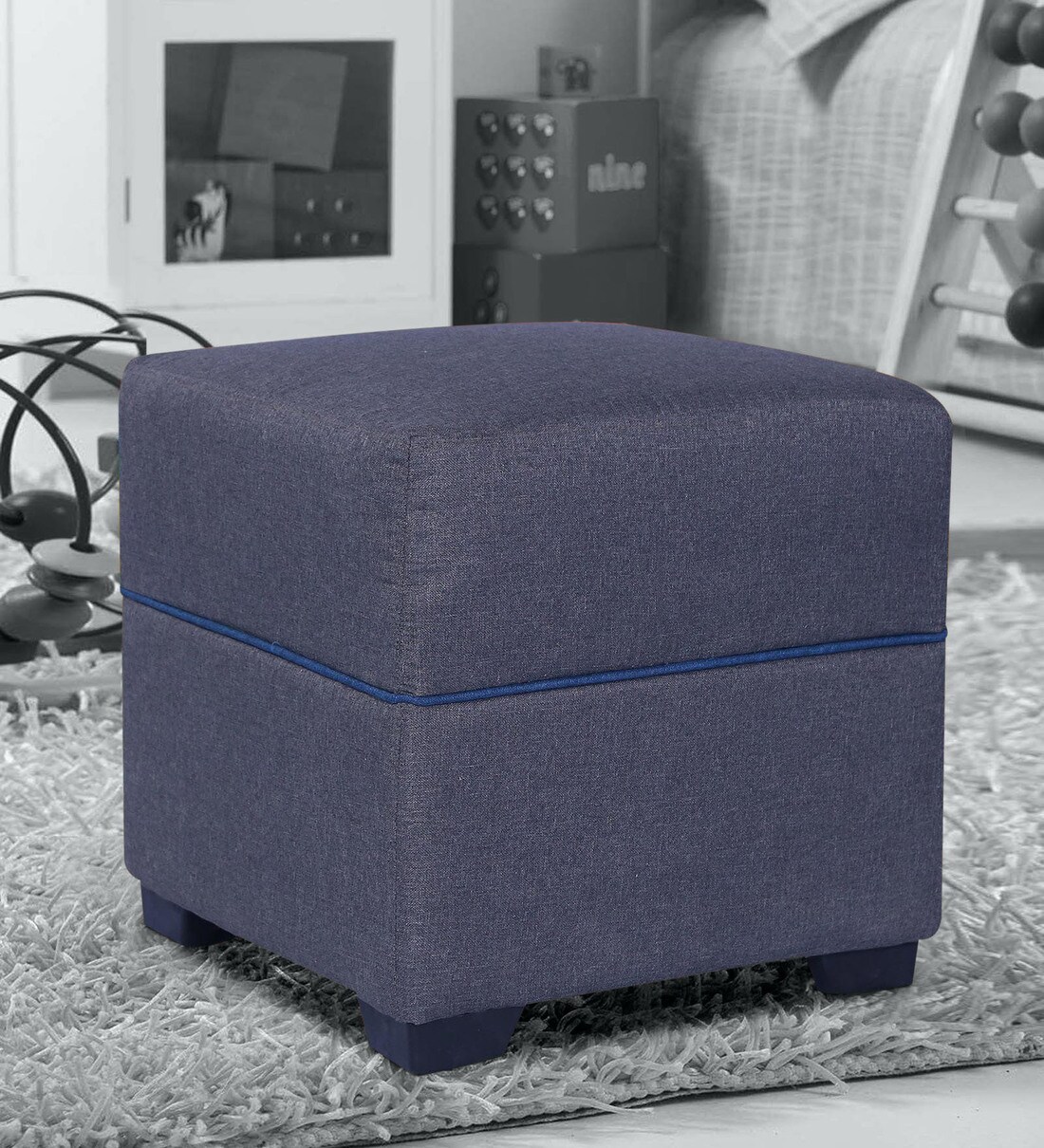 Buy Crown Pouffe in Grey Colour Online - Pouffes - Pouffes - Furniture ...