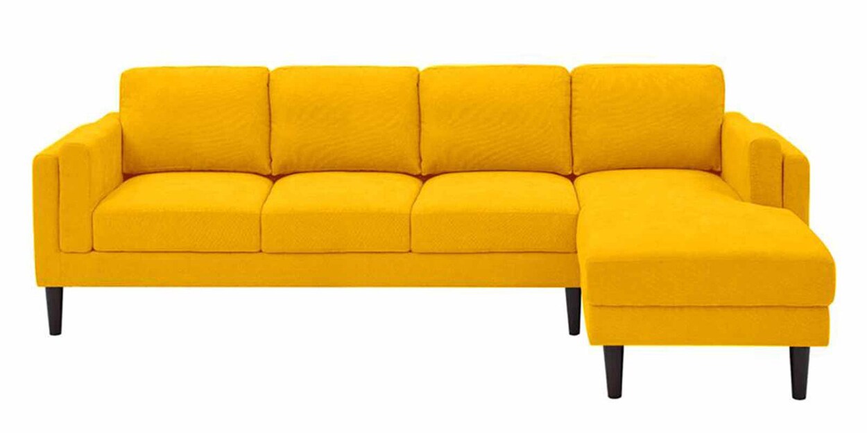Buy Costa Fabric LHS Sectional Sofa (3+Lounger) in Bold Yellow Colour Online - Lawson LHS ...