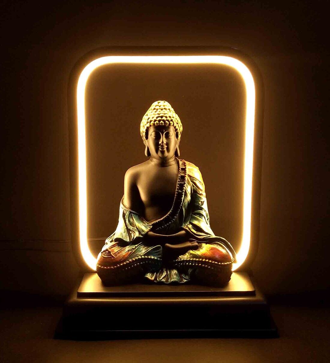 Buy Decorative Polyresin Gautam Buddha Acrylic Base LED Light Online ...