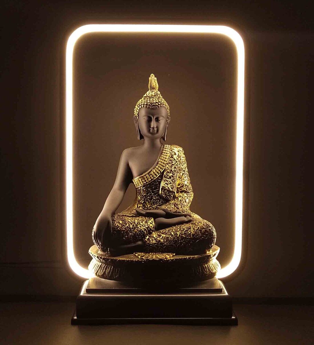 Buy Decorative Polyresin Gautam Buddha Acrylic Base LED Light Online ...