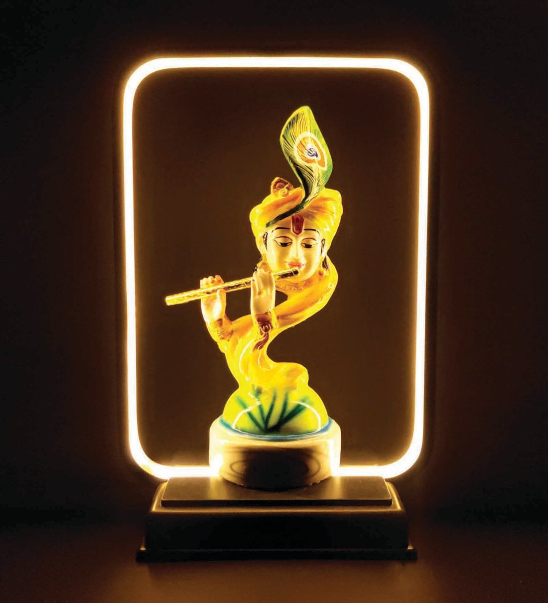 Buy Decorative Polyresin Lord Krishna Acrylic Base LED Light at 42% OFF ...