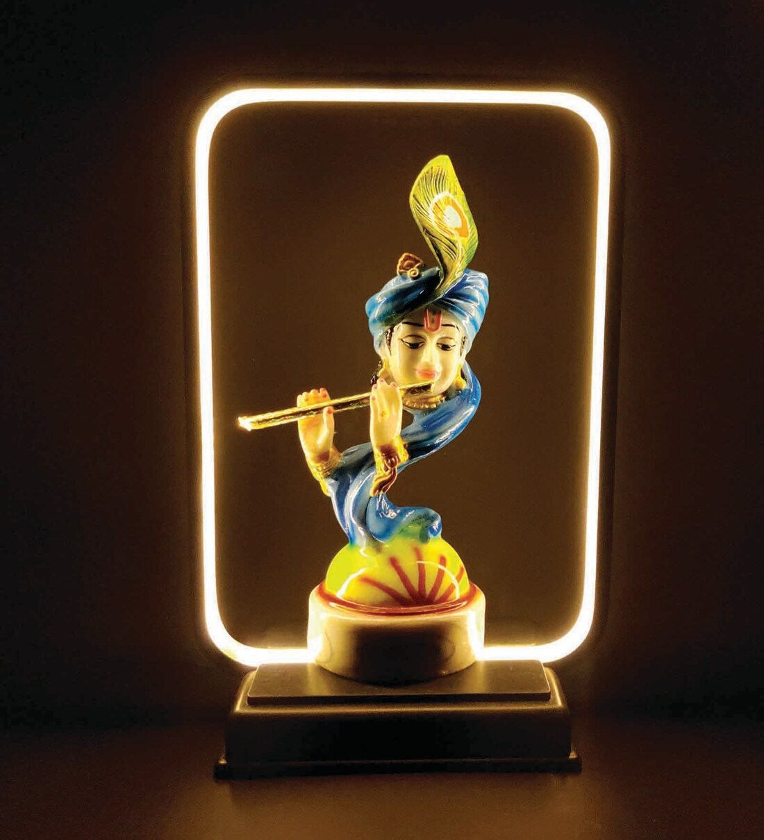 Buy Decorative Polyresin Lord Krishna Acrylic Base LED Light Online ...