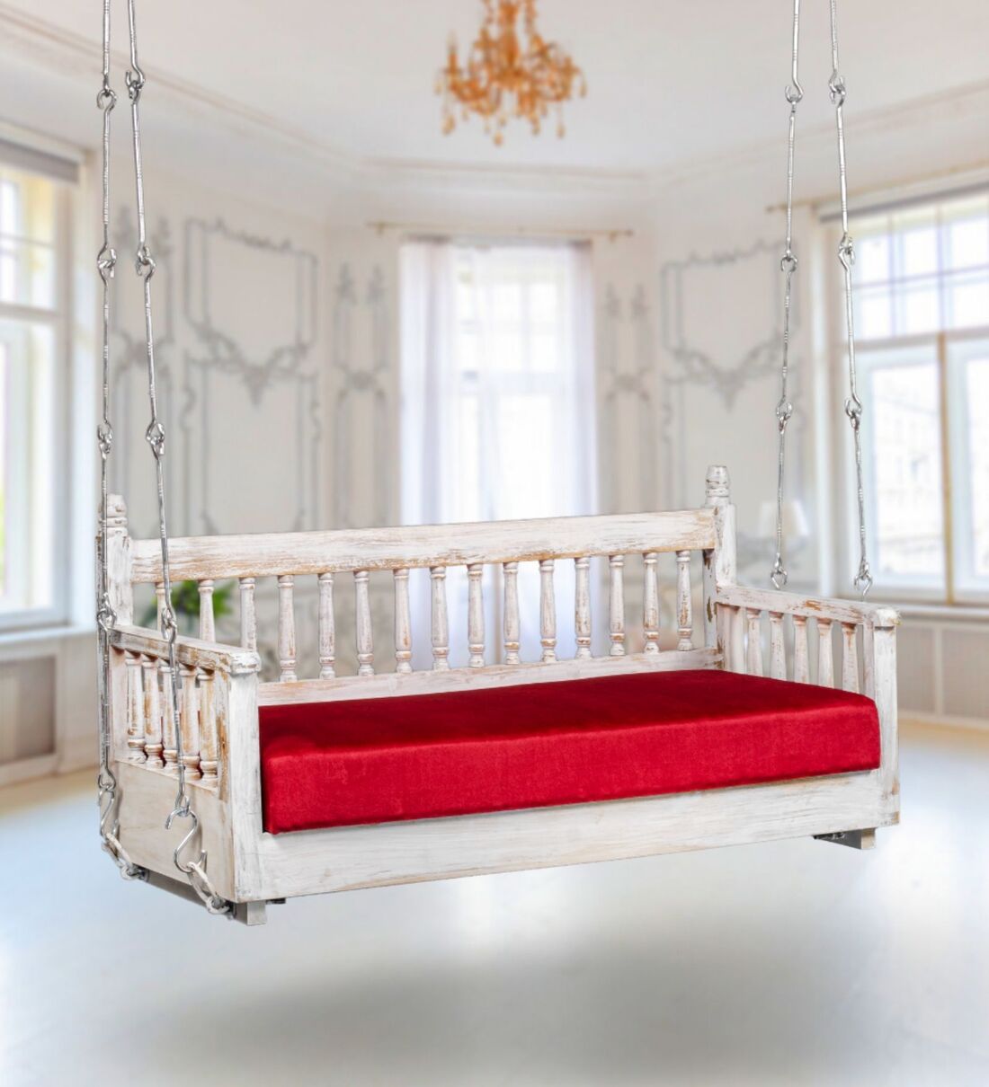 Buy Dewey SolidWood Swing in White & Red Colour Online - Swings ...