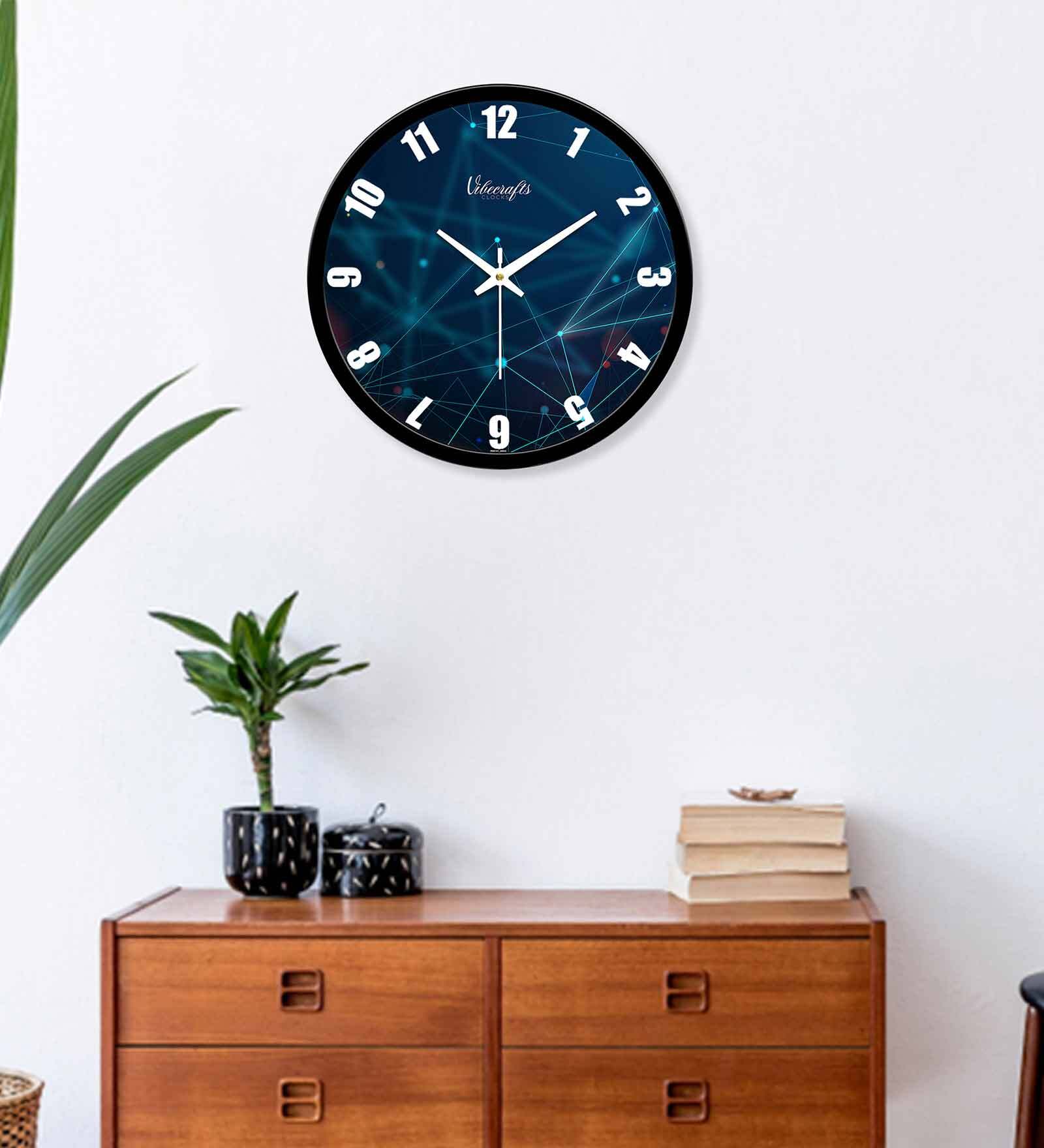 Buy Blue Plastic Digital Web Modern Wall Clock Online - Modern Wall ...
