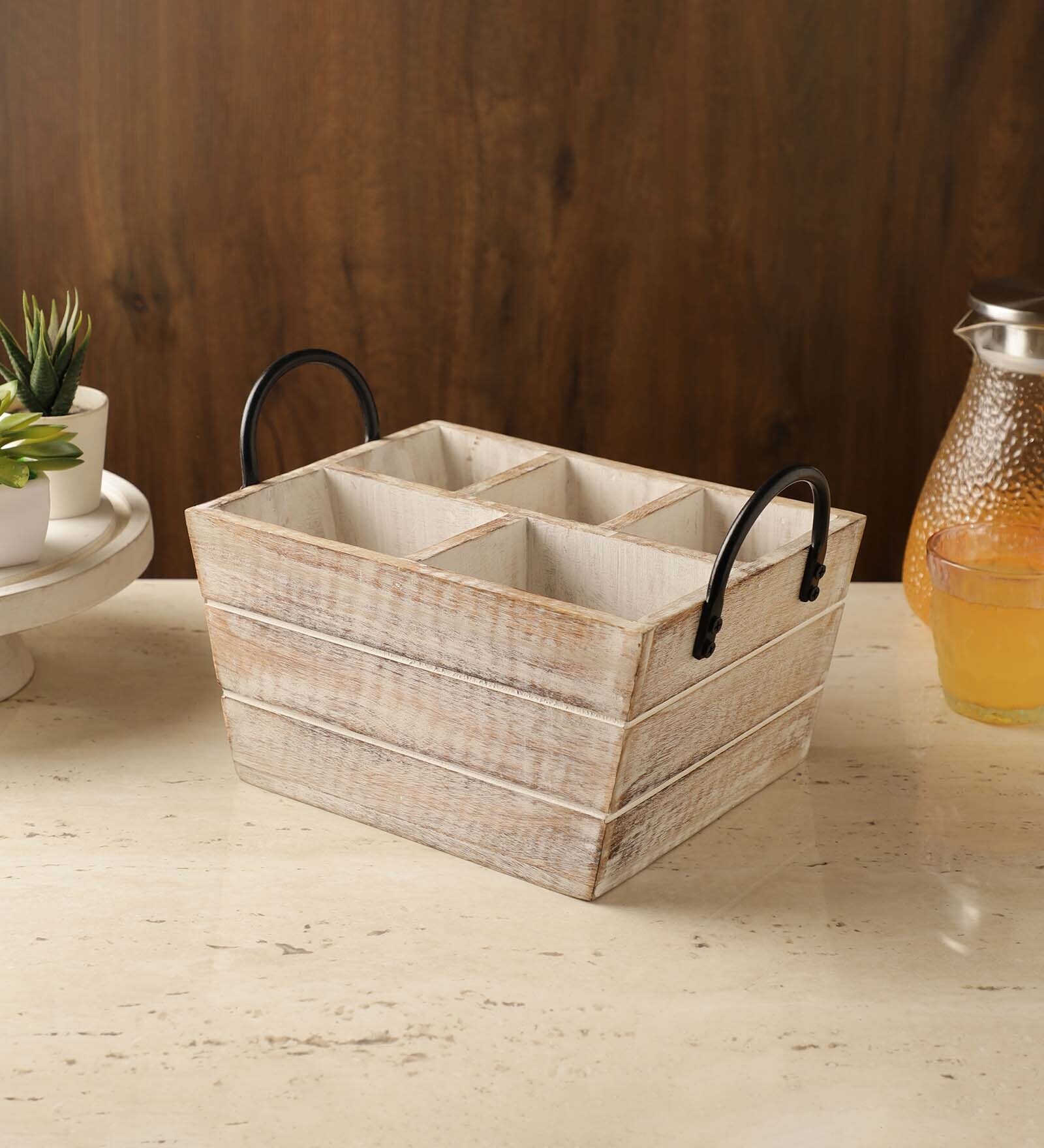 Buy Distressed White MDF Cutlery Holder Online - Cutlery Holders ...