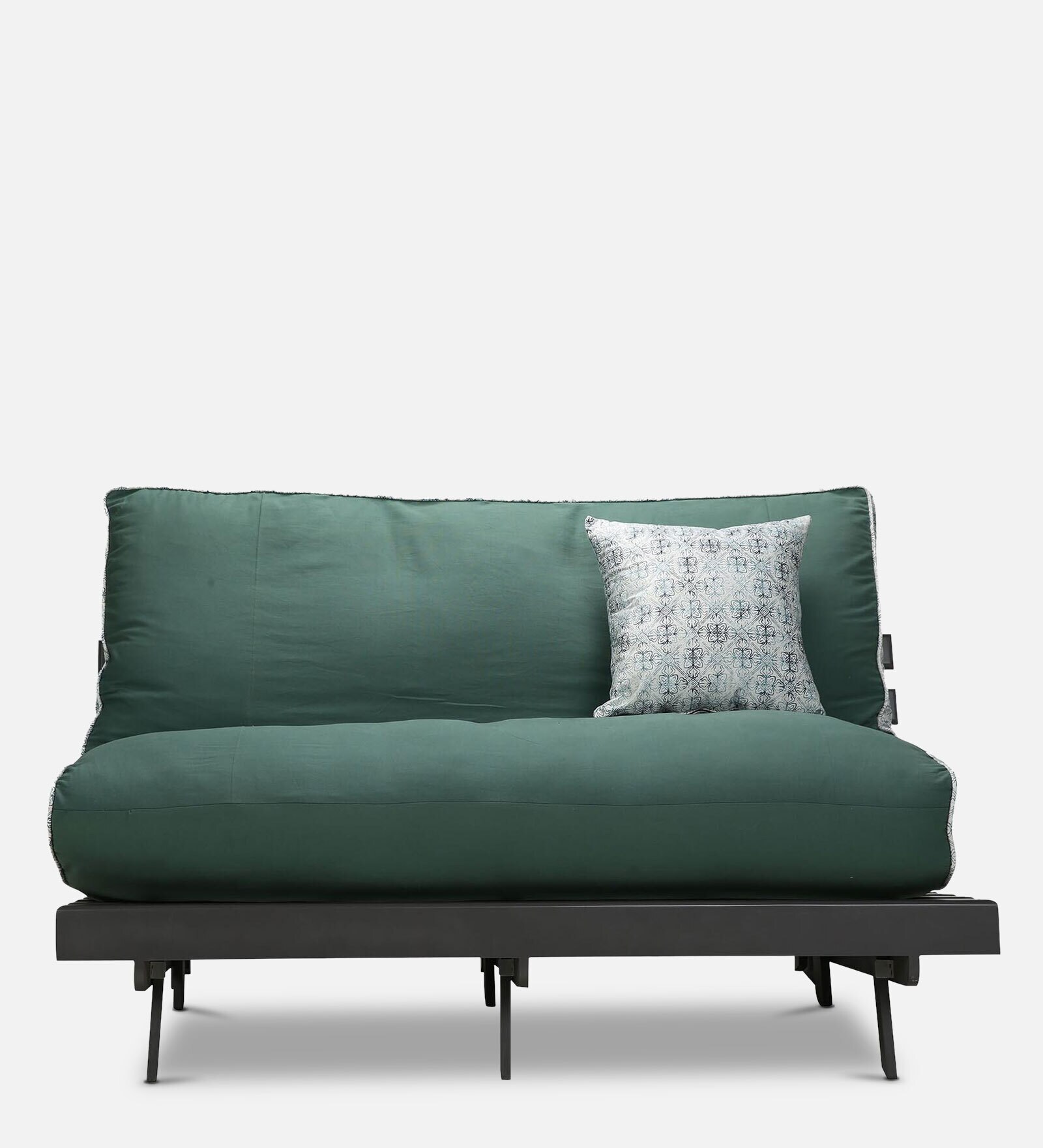 Buy Double Futon in Green & Brown Colour with Mattress Online - Futons ...