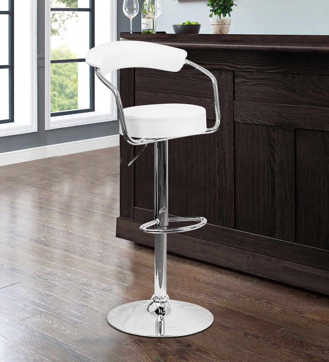 Buy Drake Metal Swivel Bar Stool in White Colour at 7% OFF by Workspace ...