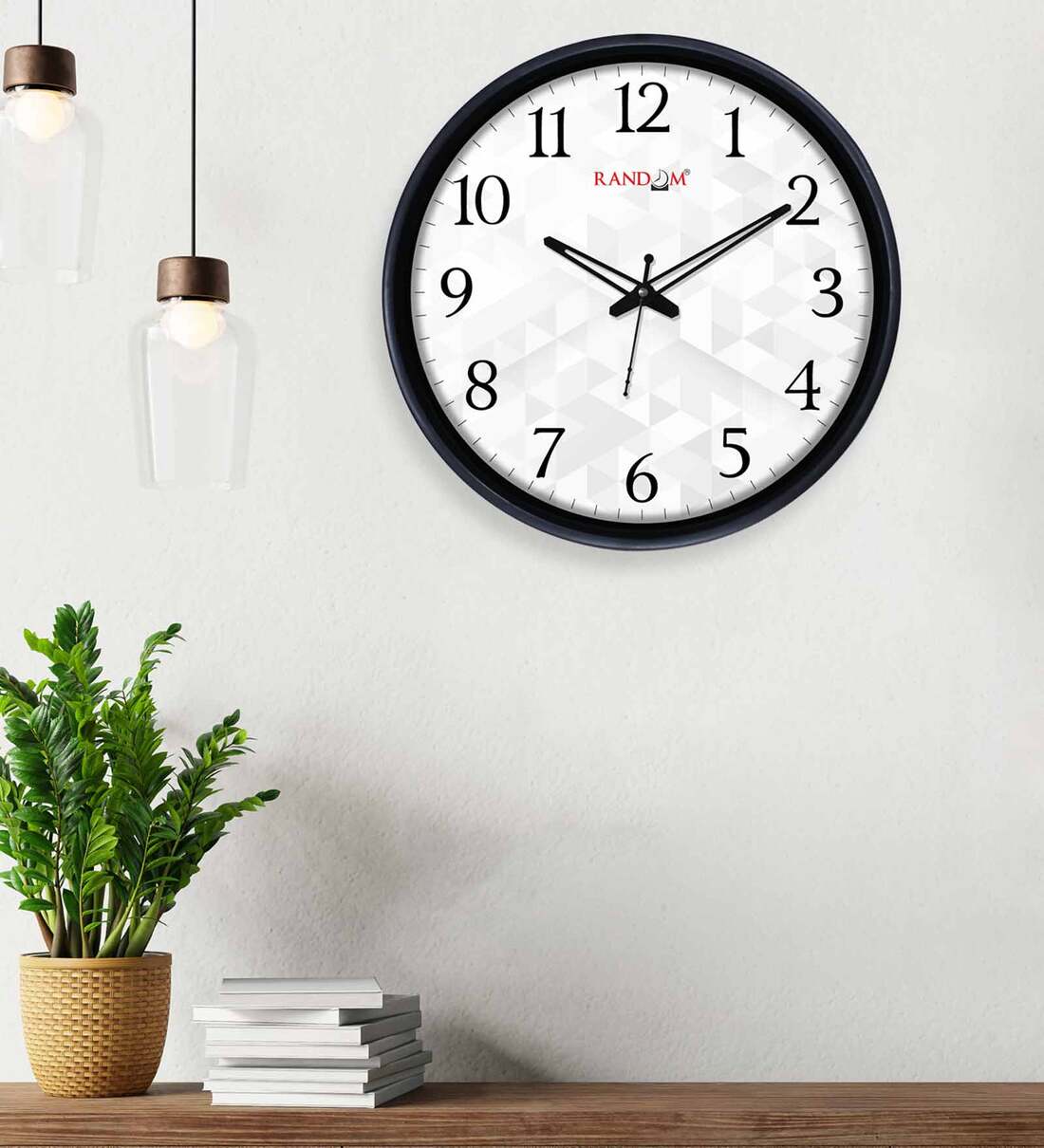 Buy Dual Frame Boxes Texture Plastic Wall Clock In Black & White By ...