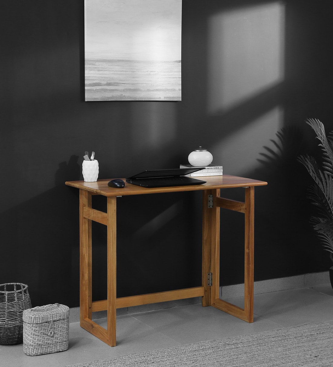 Buy Ellis Solid Wood Writing Table in Natural Finish Online - Modern ...