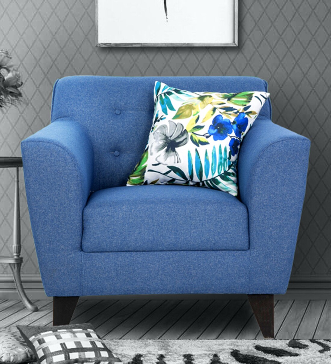 Buy Elly 1 Seater Sofa in Blue Colour at 30% OFF by Urban Living ...