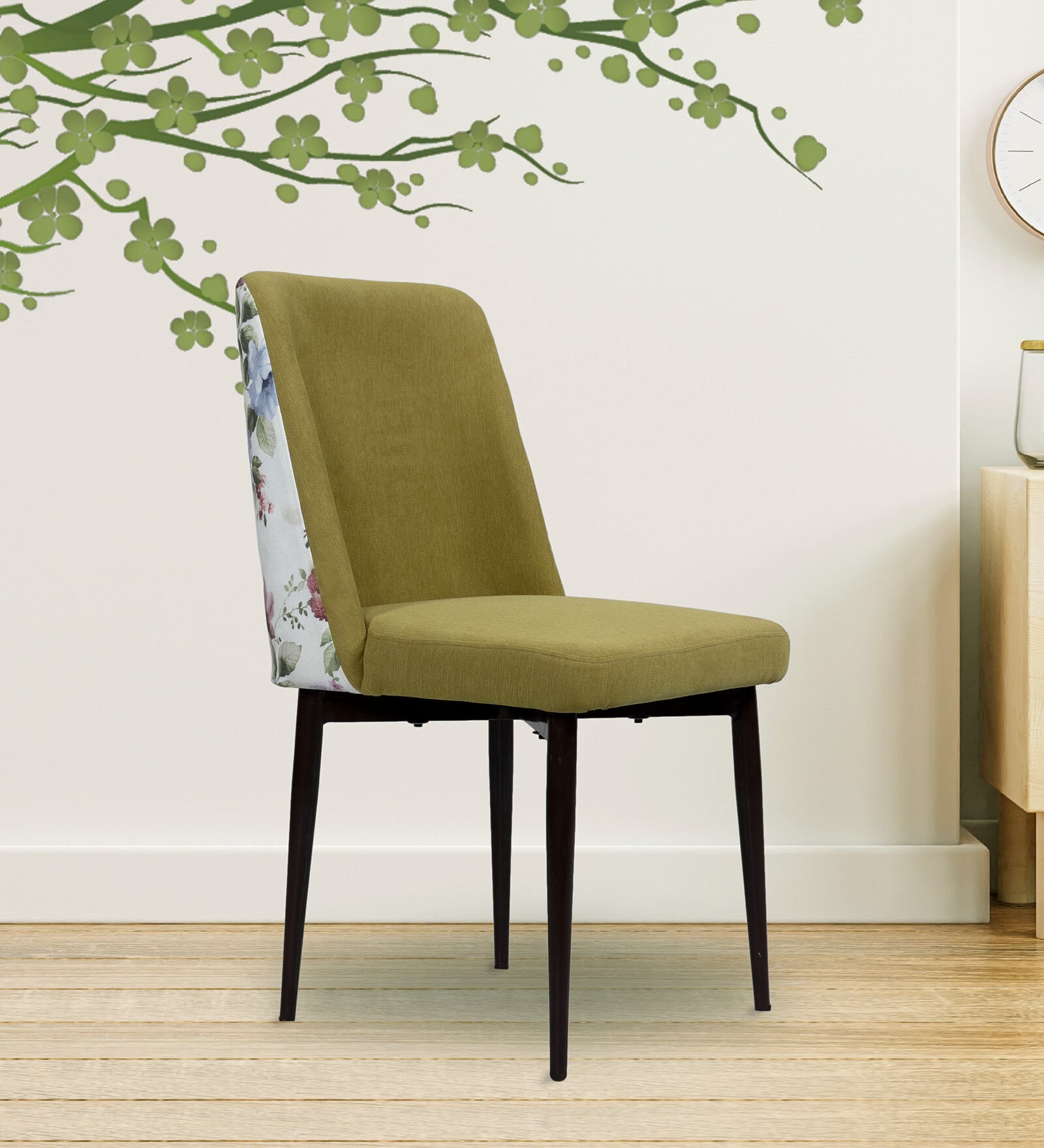 Buy Emil Fabric Dining Chair in Light Green Colour Online ...