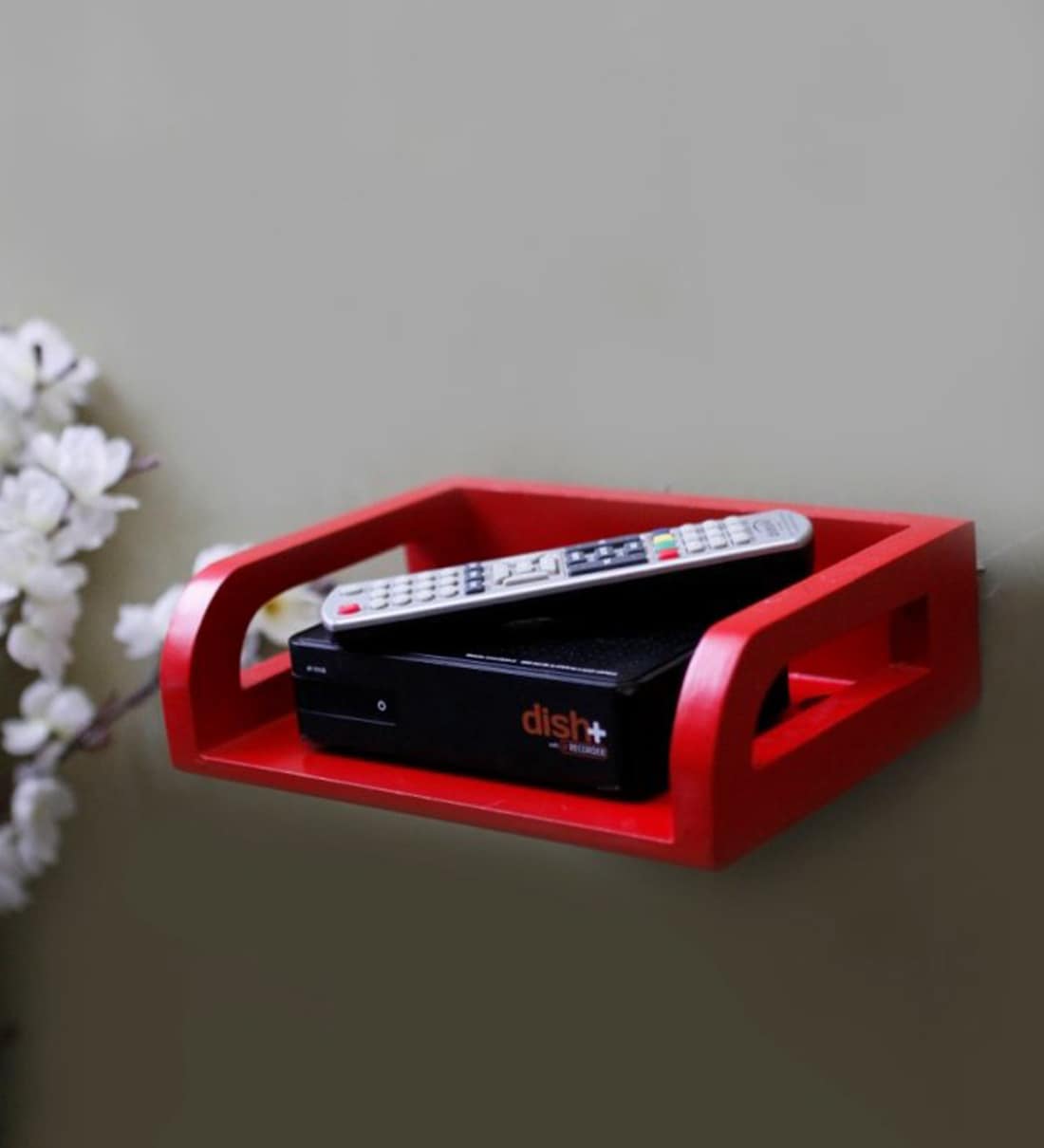 Buy Engineered Wood Set Up Box in Red Colour Online - Set Top Box ...