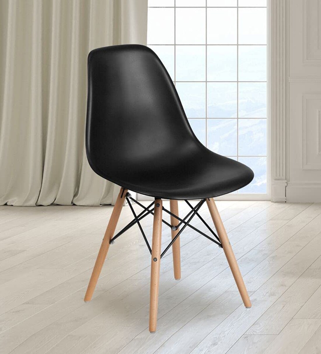 Buy Lisa Plastic Iconic Chairs in Black Colour (Set Of 4) Online - DSW ...