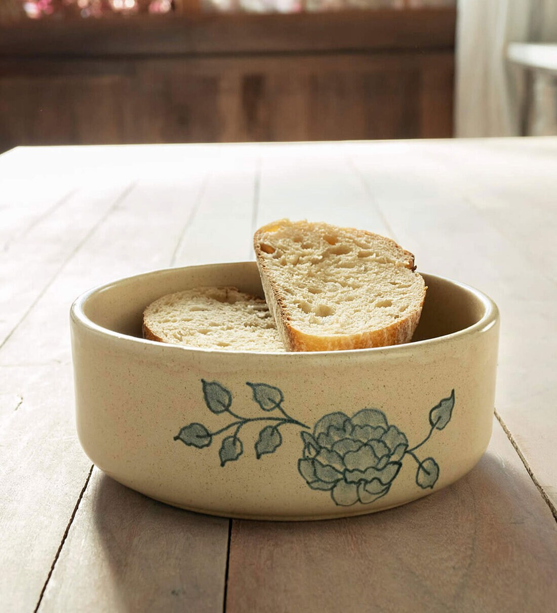 Buy Fiore 1.2 Ltrs Cream & Blue Ceramic Serving Bowl Online - Serving Bowls - Kitchen and Dining ...