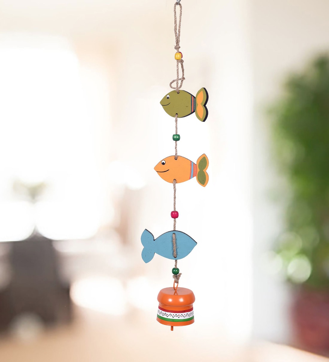 Buy Fish Trinity Multicolour Wood & Metal Windchime by Aakriti Art ...