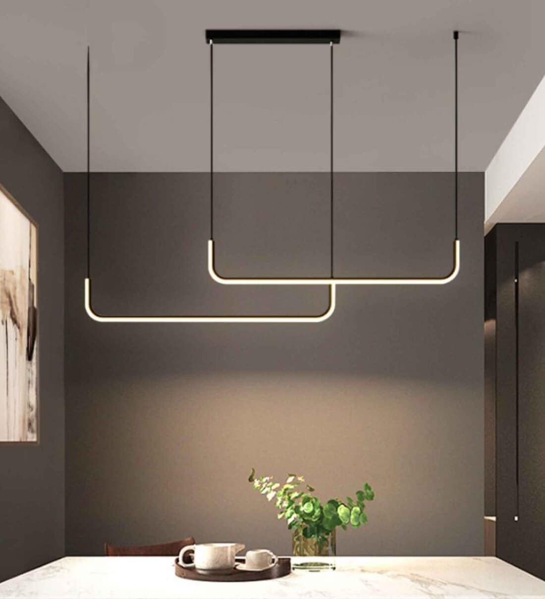 Buy Flair Black LED Smart Voice Assist Chandelier by Smartway Lighting ...