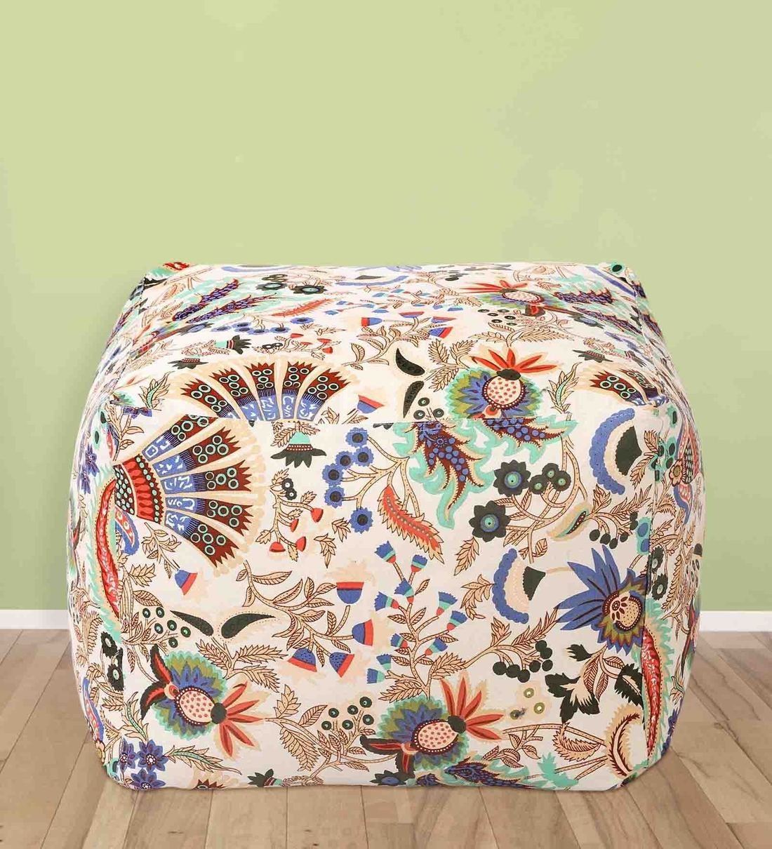 Buy Petal Fabric Pouffe in Multi Colour Online - Pouffes - Pouffes ...