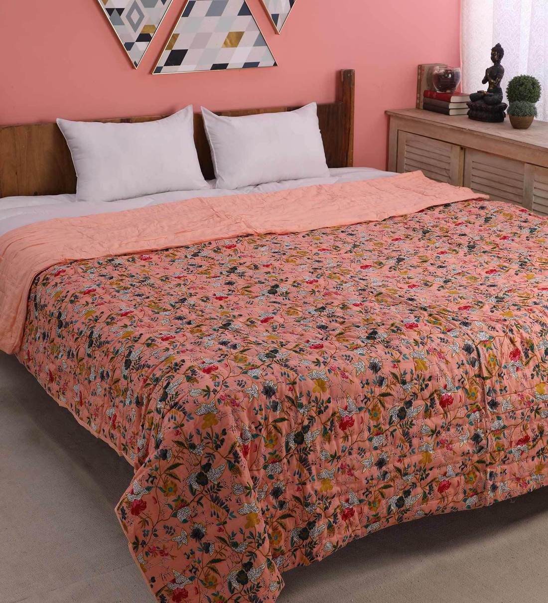 Buy 100% Cotton 200 GSM AC Room Double Bed Quilt by Saryu Homes at 49% ...